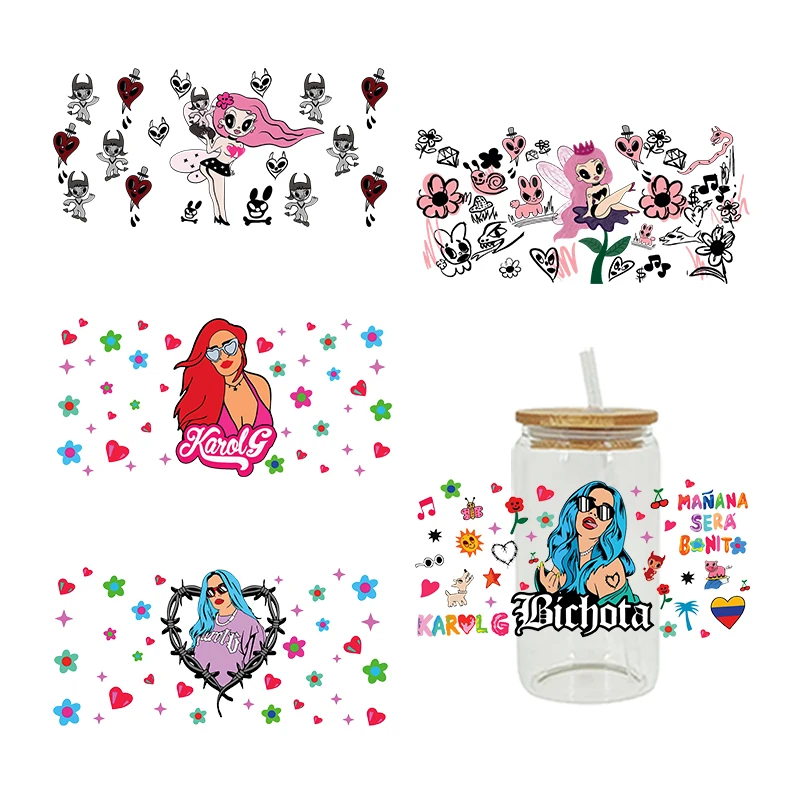 3D-UV-DTF-Transfers-Stickers-16oz-Cup-Wraps-Karol-G-Girl-Star-Printed ...