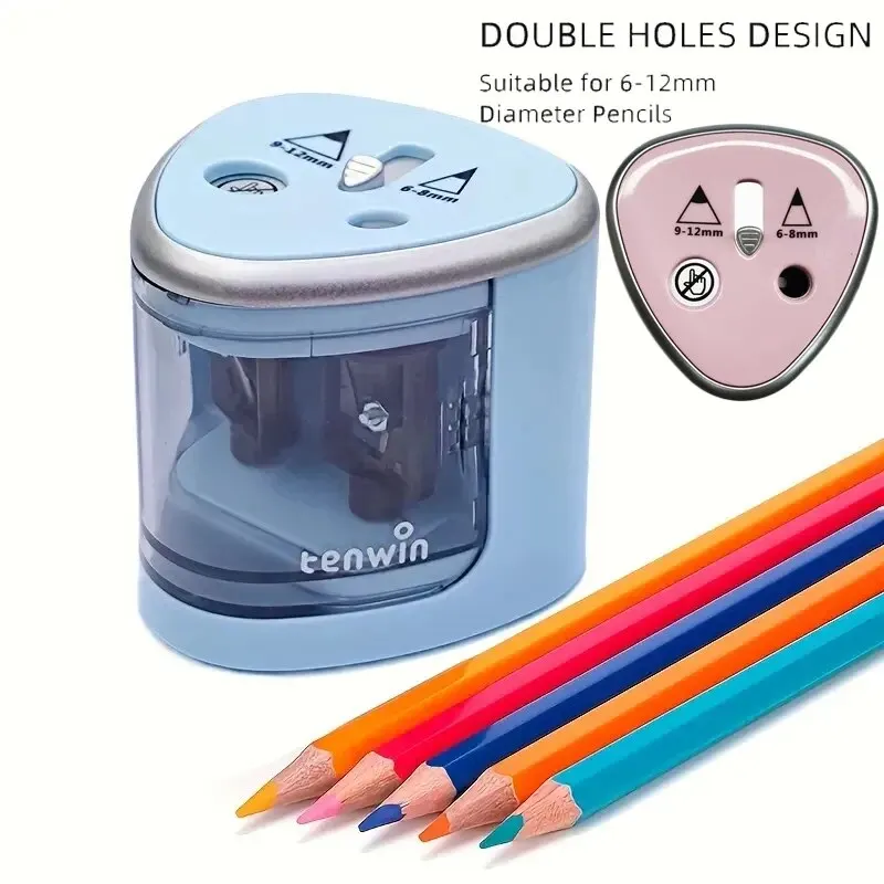 1pc-Convenient-Electric-Double-Hole-Pencil-Sharpener-Quick-Easy ...