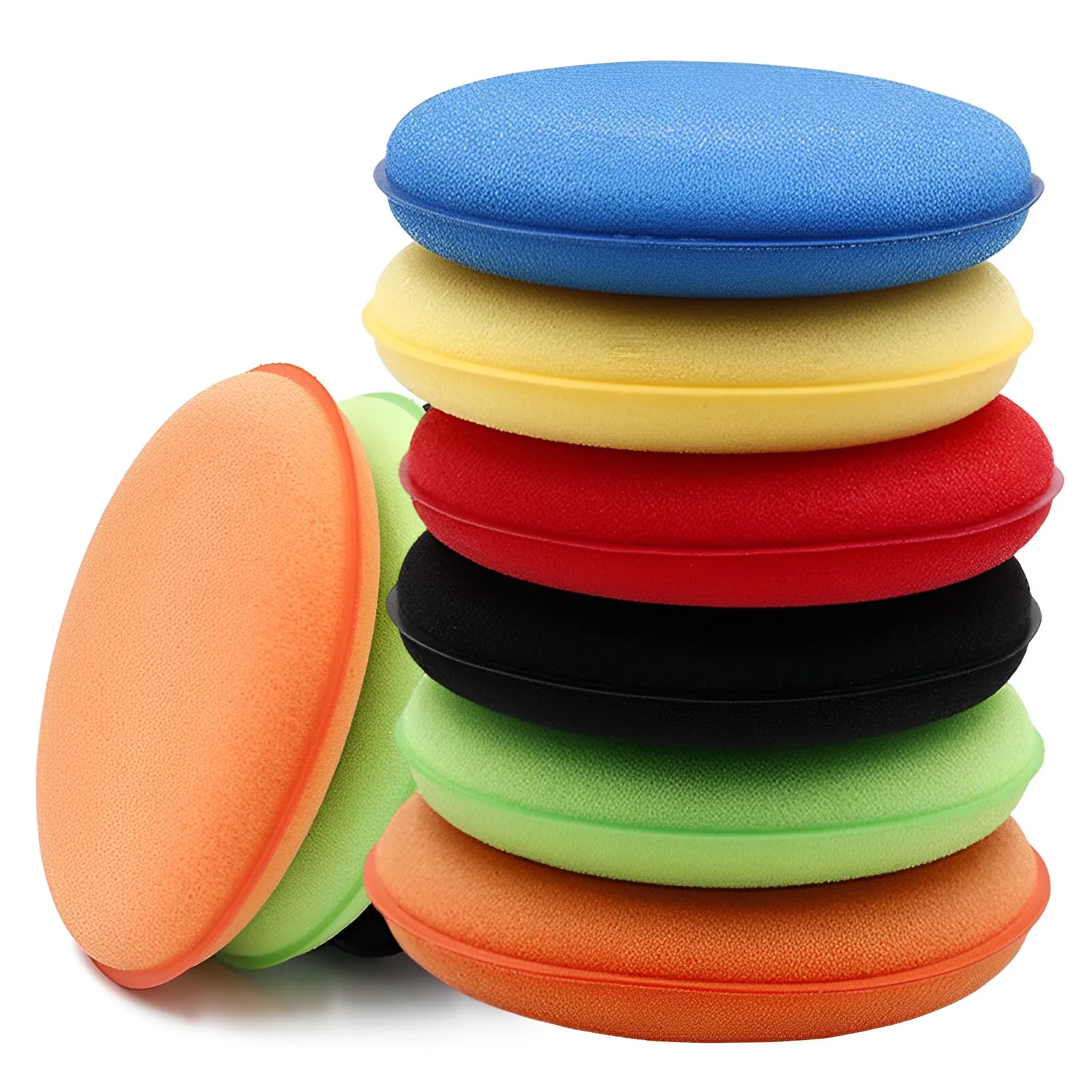 10Pcs Car Round Waxing Polish Foam Sponges Applicator Pad Body Cleaning ...