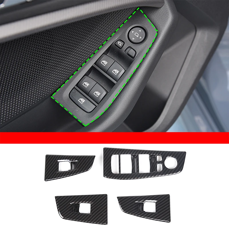 ABS-Carbon-Fiber-Car-Window-Glass-Lift-Switch-Button-Control-Panel ...