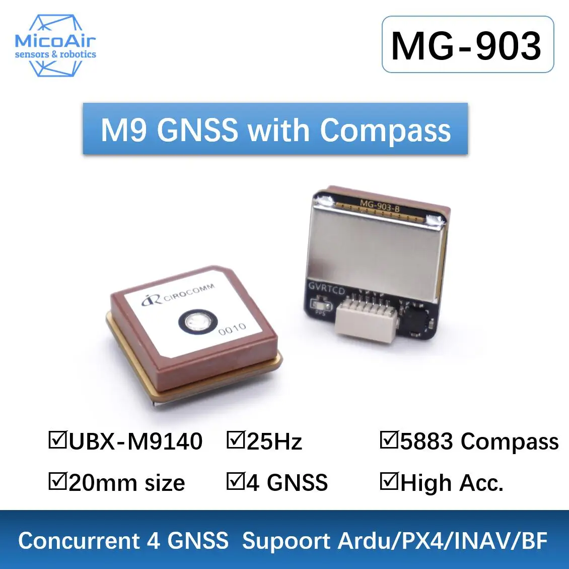 M9-5883-GPS-Small-Size-GNSS-Module-with-Compass-QMC5883L-MicoAir-Tech ...