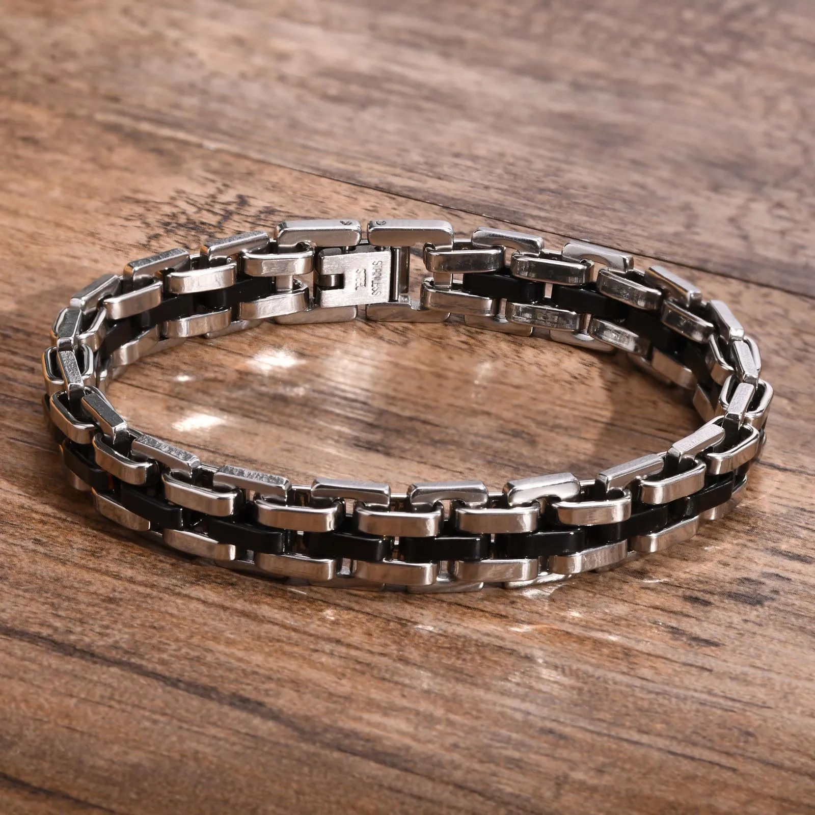 Bracelet-pour-hommes-Bracelet-bicolore-en-acier-inoxydable-bijoux-pour ...