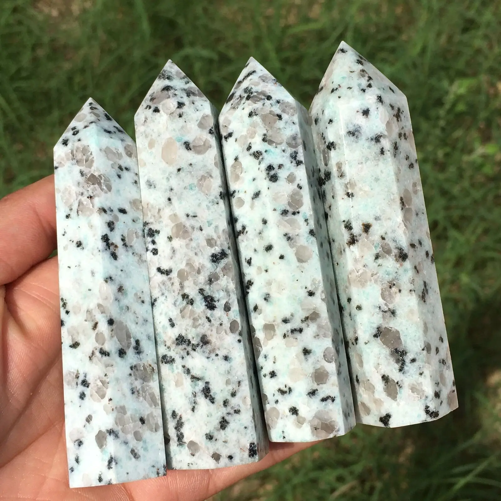 Natural white astrophyllite wand Quartz crystal Obelisk Point Healing ...