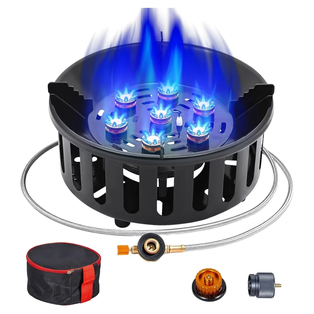 Portable outdoor burner stove, camping backpack stove, high-flame seven ...