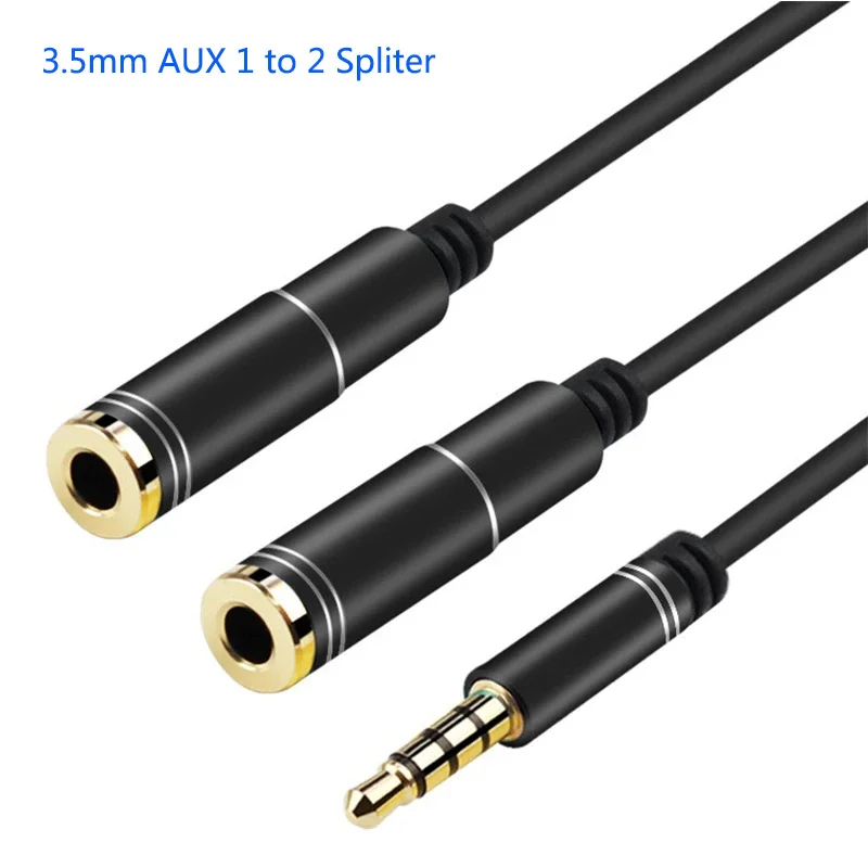 New-Headphone-Splitter-Cable-3-5mm-Audio-Jack-Splitter-Extension-AUX ...