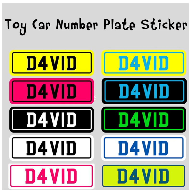 Childrens-Number-Plate-Sticker-for-Toy-Car-Personalised-Decorative ...