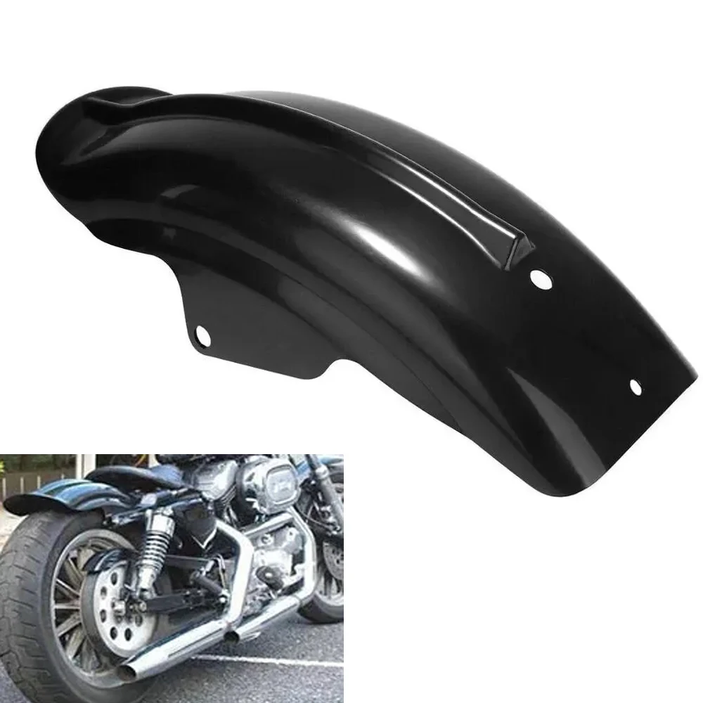 Motorcycle-Black-Rear-Fender-Mudguard-Guard-Wheel-Cover-For-Harley ...