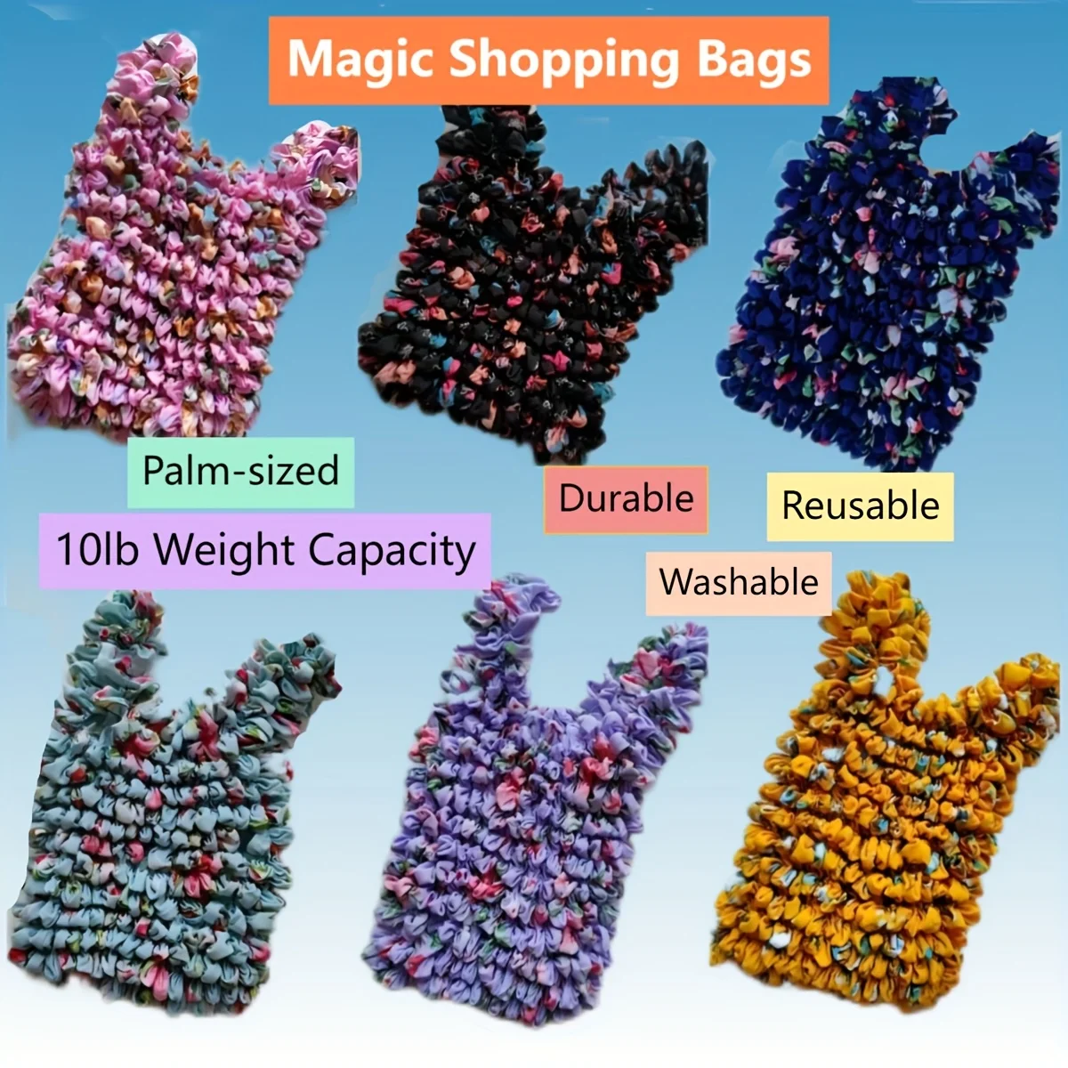 Fashionable Magic Telescopic Bubble Pleated Shopping Bag, Multi ...