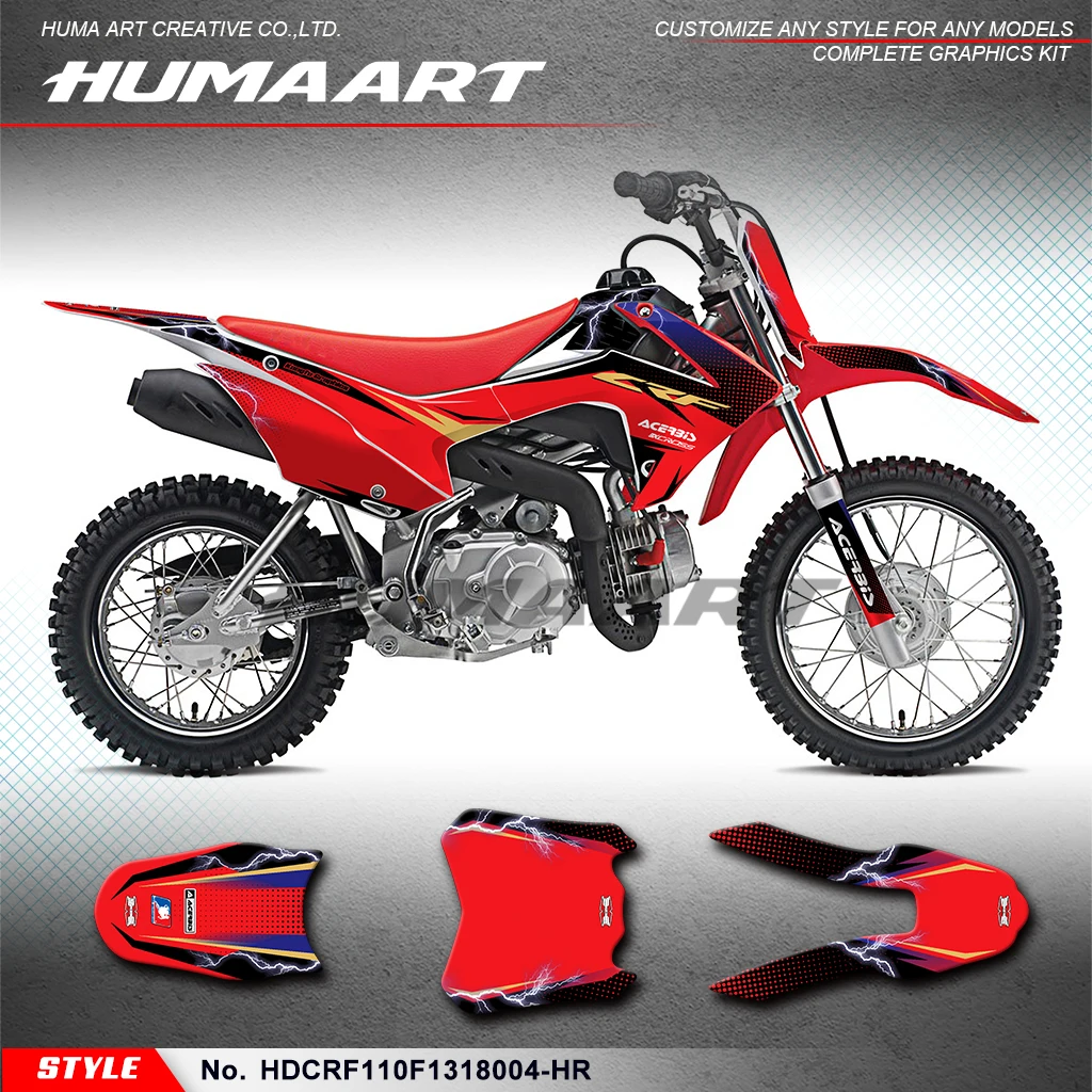 HUMAART Personalized Wrap Sticker Graphics Kit for CRF110F CRF 110F ...