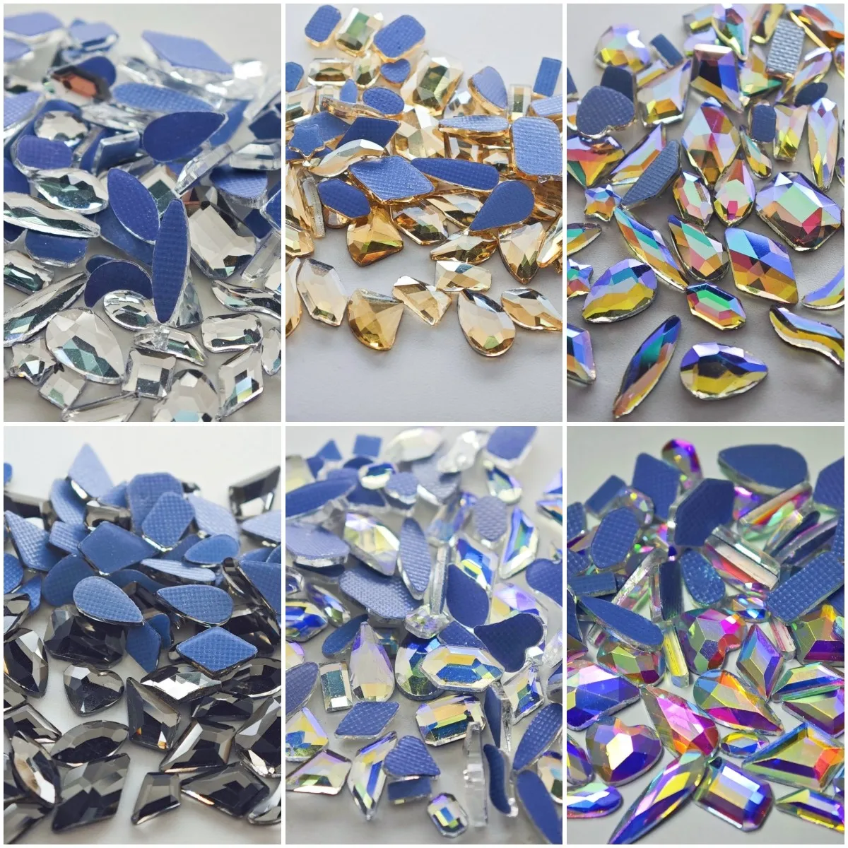 AWJJ Top Quality 100/500Pcs Mix Shape Glass Hotfix Crystal Rhinestones ...