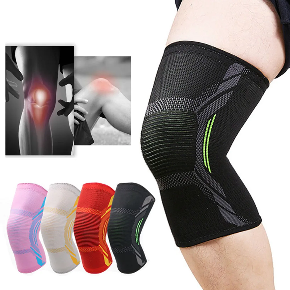 1Pair-Elastic-Knee-Pads-Knitted-Nylon-Sports-Compression-Kneepad ...
