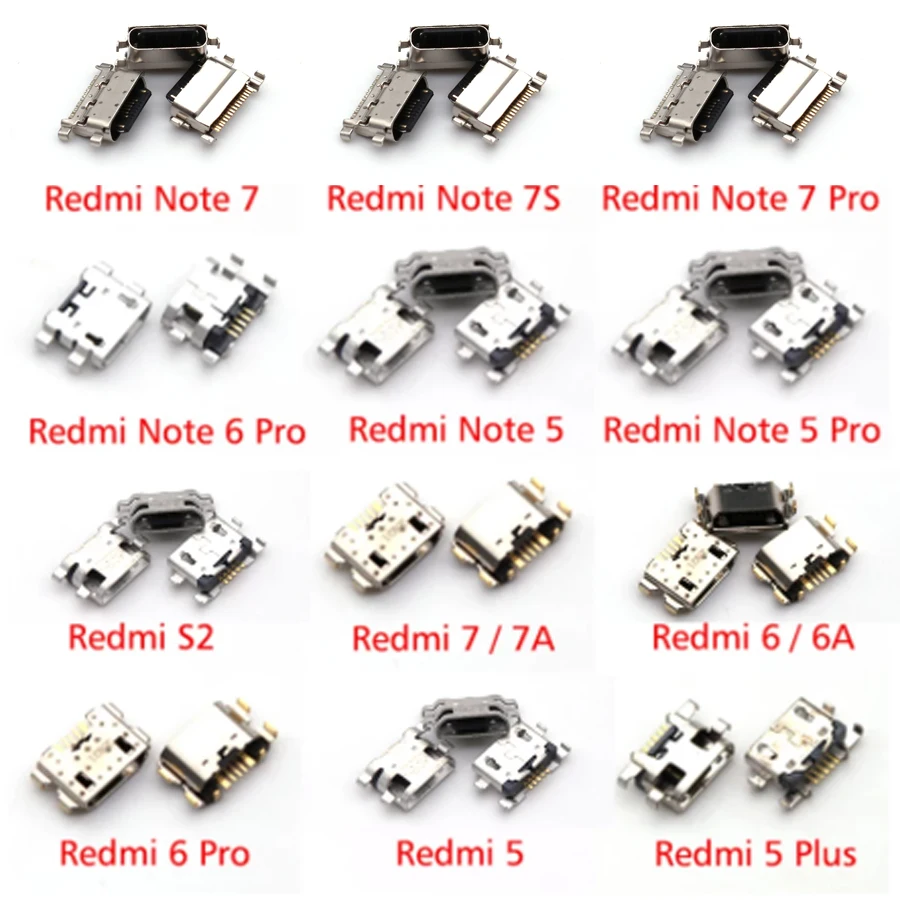 Conector de carga tipo C para XiaoMi Redmi S2, Note 7, 7S, 6A, 6, 5 Pro ...