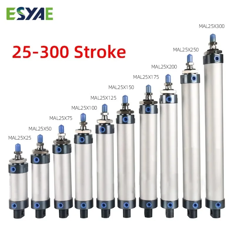 Air-Pneumatic-Cylinders-Double-Compressed-Air-Cylinder-MAL-Mini-Bore-16 ...