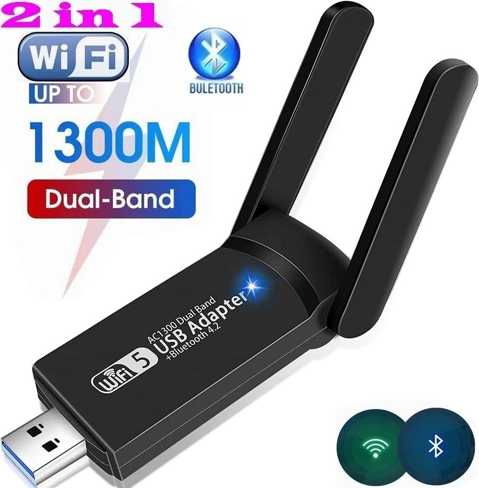 Adapter Wifi Wireless 2.4 Ghz 5 | Dual Band Wifi Adapter Ac1300 - 2 1 ...