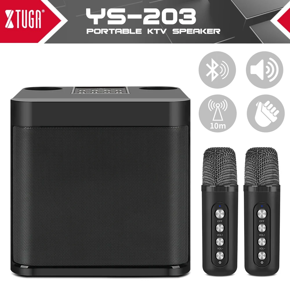XTUGA-Portable-U-Disk-Professional-Dual-Microphone-Bluetooth-Speaker ...