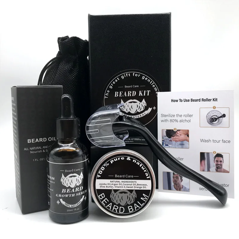 Beard-Care-Set-Beard-Serum-Oil-Balm-Beard-Comb-Bristle-Brush-Scissors ...