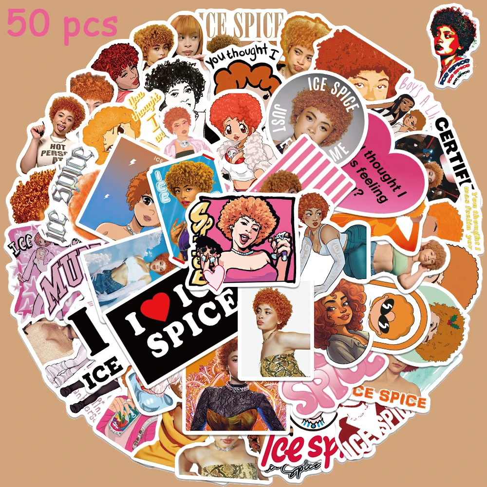 50pcs-Popular-American-Singers-Ice-Spice-Stickers-Aesthetic-Graffiti ...