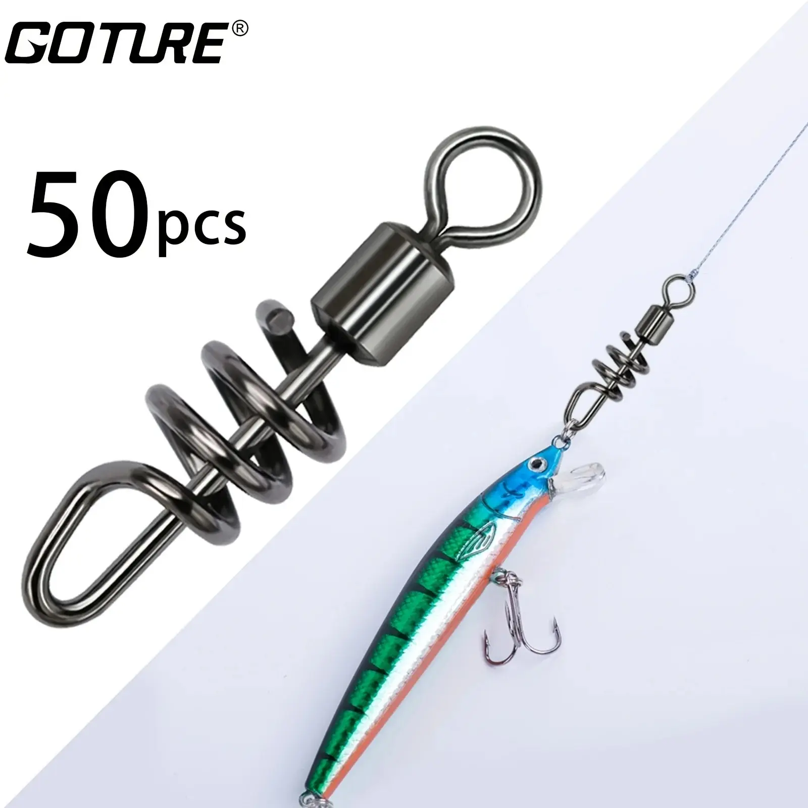 Goture-50pcs-Fishing-Barrel-Swivel-Snaps-High-Strength-Stainless-Steel ...