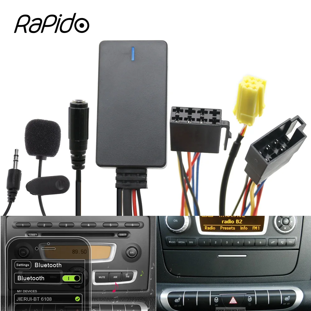 Car Bluetooth Wireless Phone Call Handsfree AUX Adapter for Smart ...