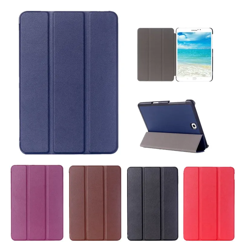 Funda de piel sintética sólida para tableta Samsung Galaxy Tab S2, 2017, T710, T715, SM T715 ...