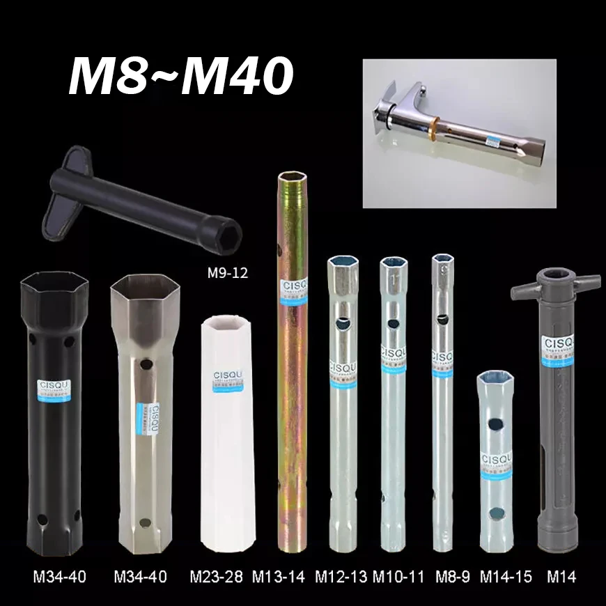 1Pcs M8~M40 Tubular Faucet Wrench Water Pipe Tap Nut Spanner Bath Sink ...