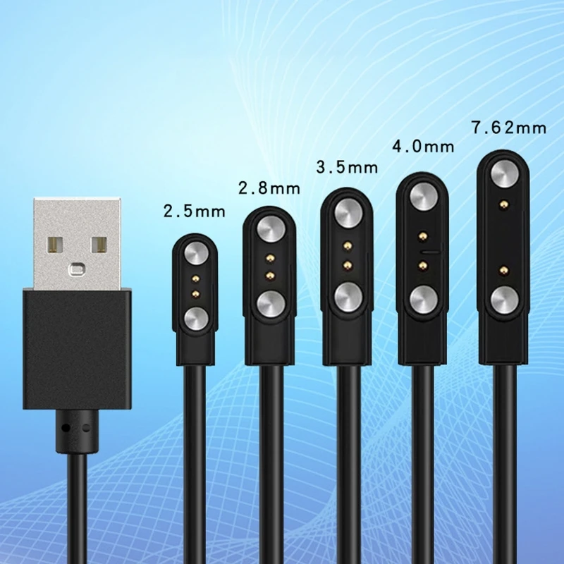 2 Pin Strong Magnetic Charge Cable Usb Charging Line Cord Rope Black ...
