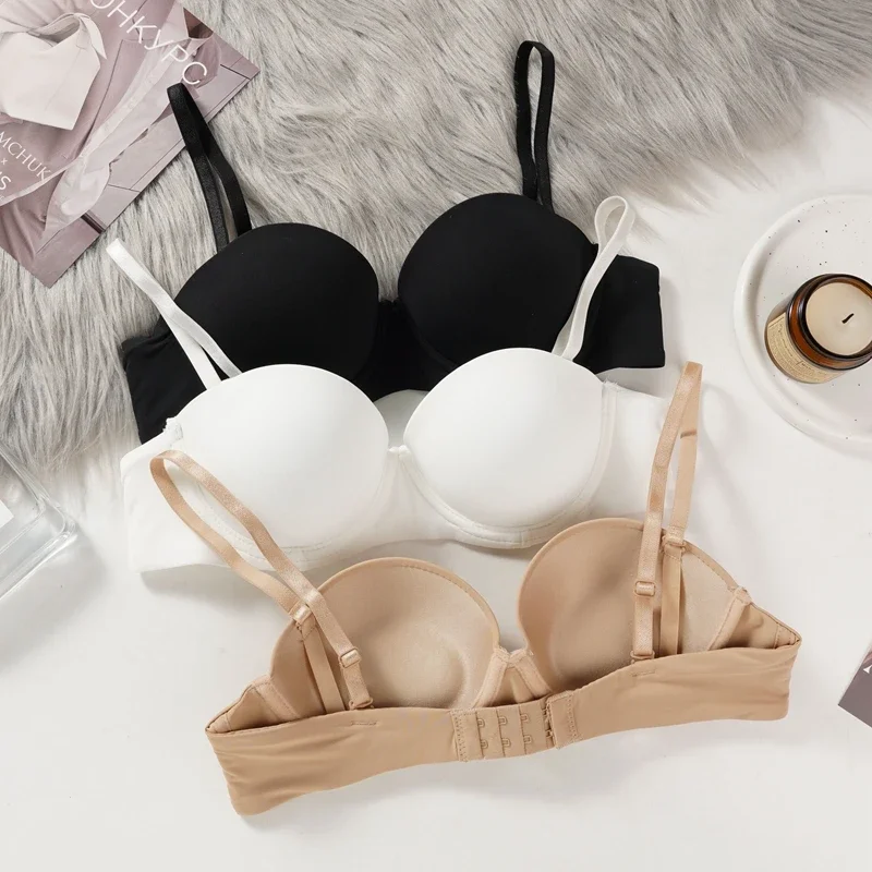 Seamless Bras For Women Soft Underwear Push Up Bra 1/2 Cup Bralette ...