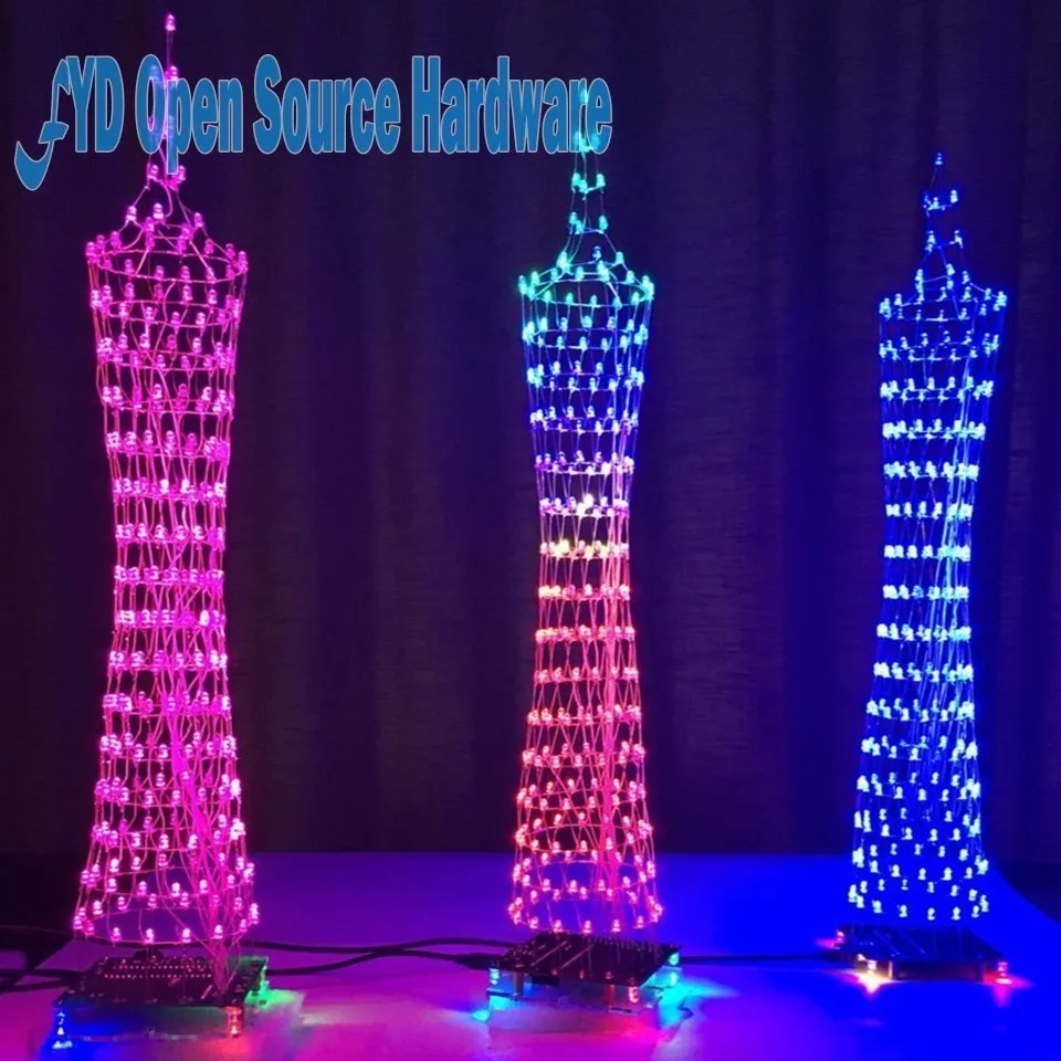 Colorful-LED-Tower-Display-Lamp-Infrared-Remote-Control-Electronic-DIY ...