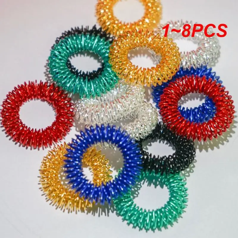 1-8PCS-Finger-Massager-Spring-Spiky-Sensory-Finger-Spring-Rings-Relief ...