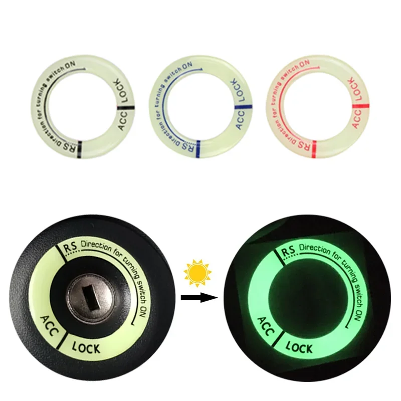 Car-Ignition-Switch-Luminous-Sticker-Rings-Key-Ring-Surrounding-Light ...