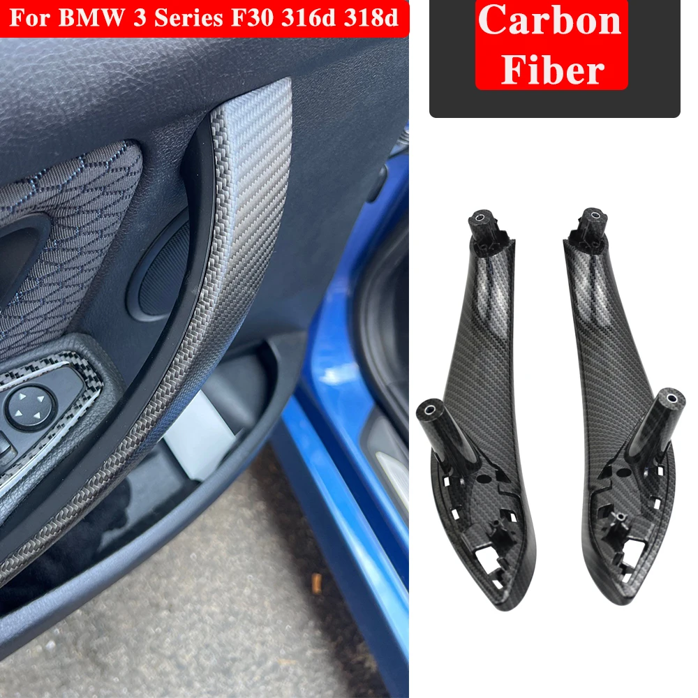 Carbon-Black-Car-Interior-Door-Pull-Handle-Trim-Cover-For-BMW-F30-F80 ...