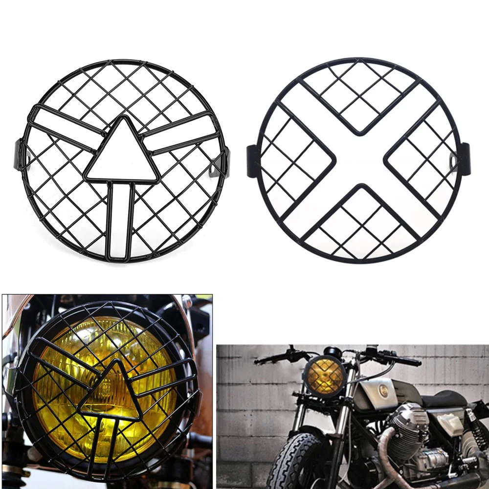 Universal-7inch-Motorcycle-Headlight-Grille-Scooter-Extension-Headlamp ...