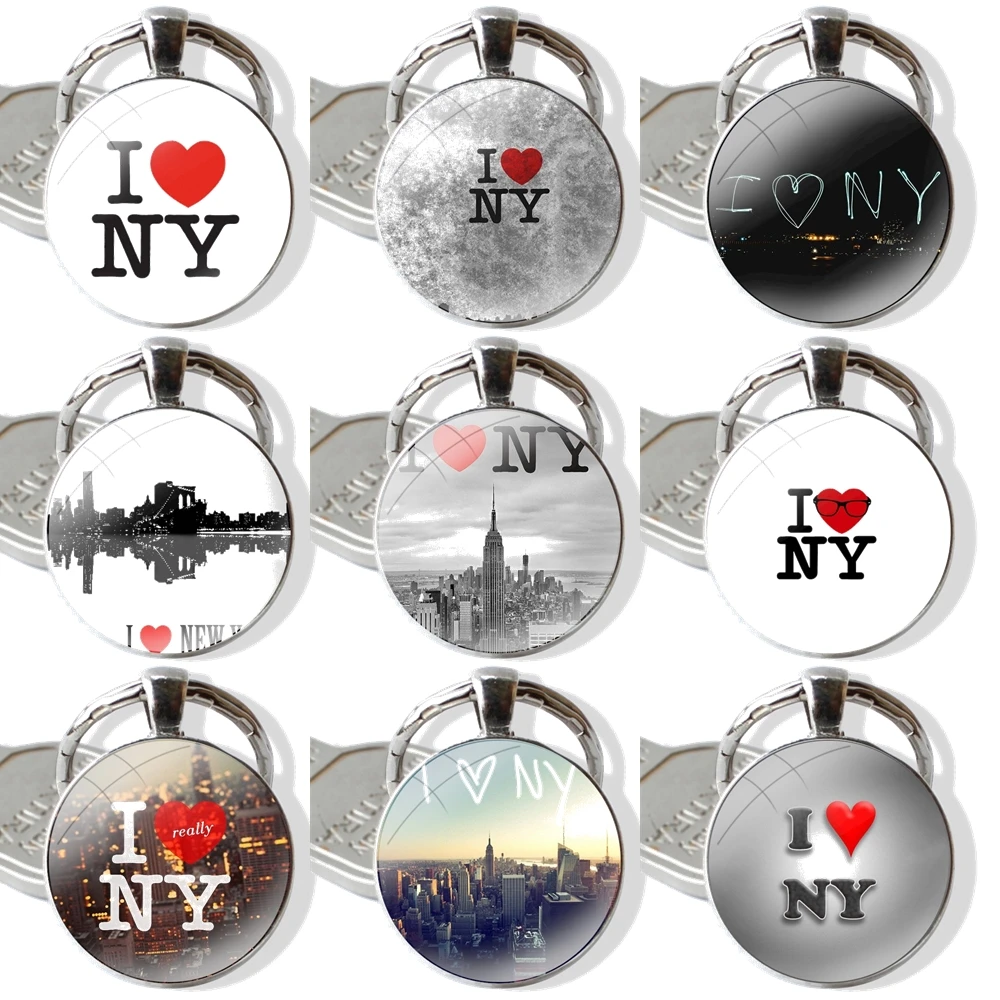 I-Heart-NY-City-New-York-City-25mm-Glass-Cabohcon-Keychain-Key-Rings ...