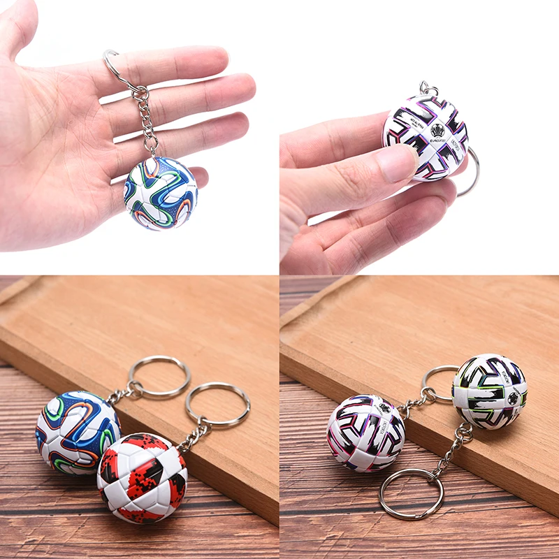 1PC PU soccer Leather Keyring 3D Sports Football Key Chains Souvenirs ...