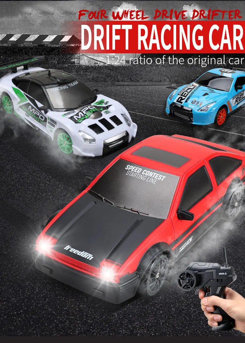 Remote Control Car 2.4G Drift RC Car 4WD RC Drift Car Toy GTR AE86 Four ...
