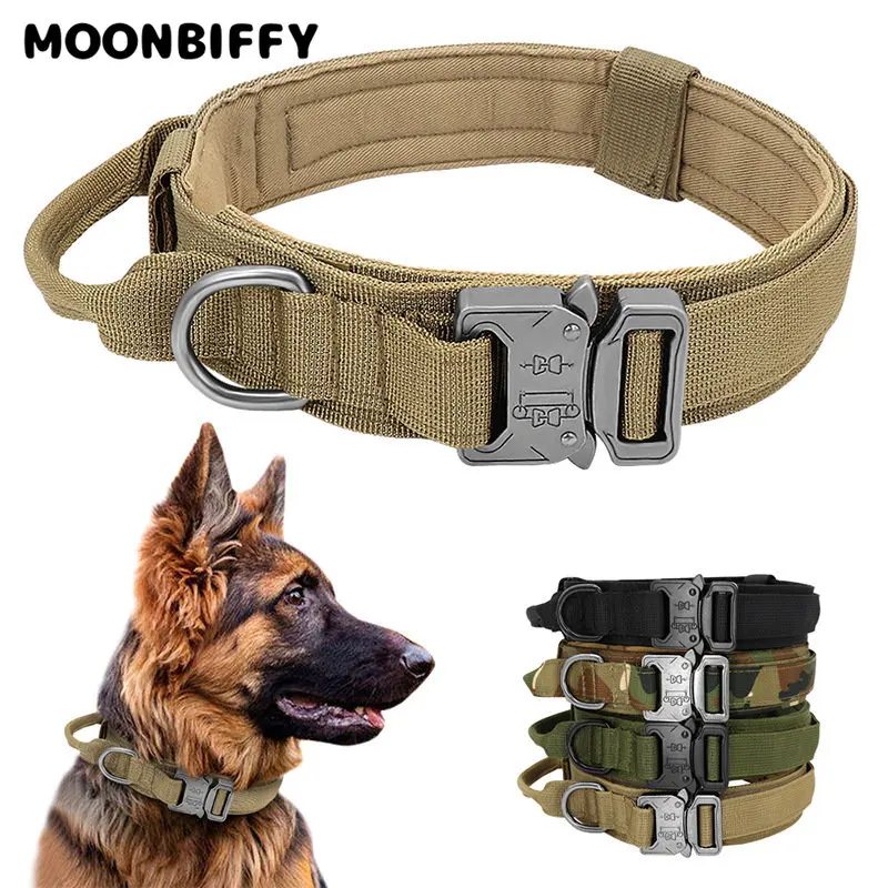 Collar táctico militar ajustable para perro, nailon duradero, Pastor ...