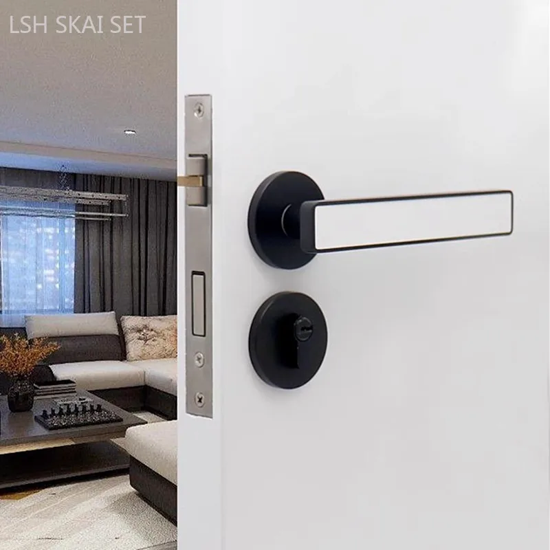 Zinc-Alloy-Bedroom-Door-Locks-Nordic-Style-Interior-Door-Handle-Lock ...