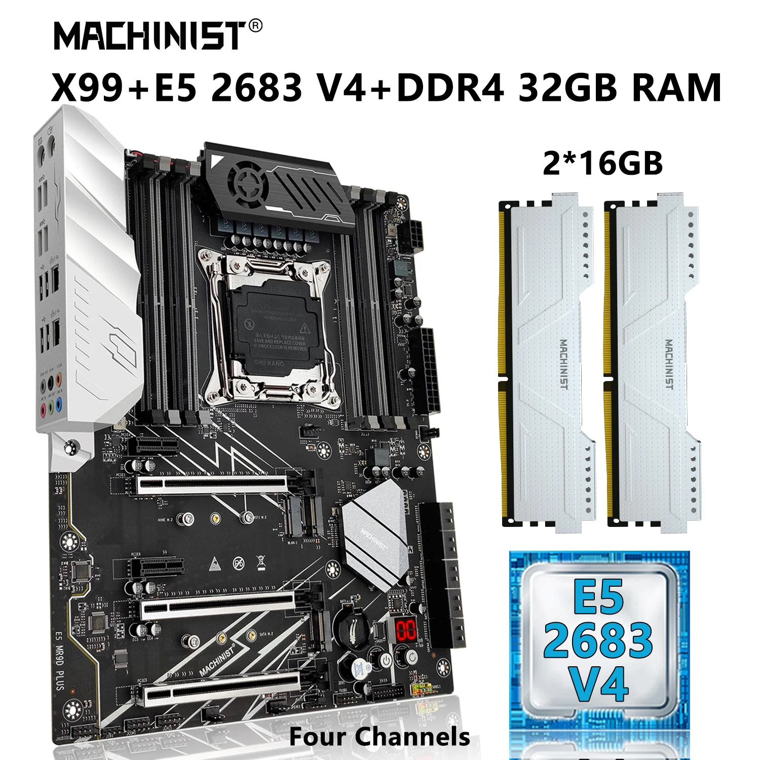 ชุดคอมโบเครื่องมาเธอร์บอร์ด X99 Xeon E5 2683 V4 CPU LGA 2011 3 DDR4 ...