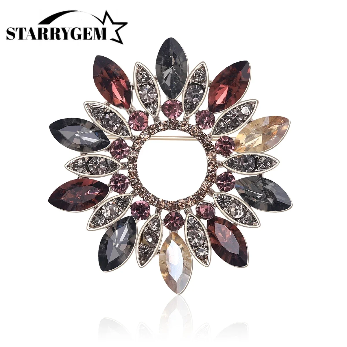 Trendy-Rhinestone-Wreath-Brooches-for-Women-Multicolor-Pins-Accessory ...