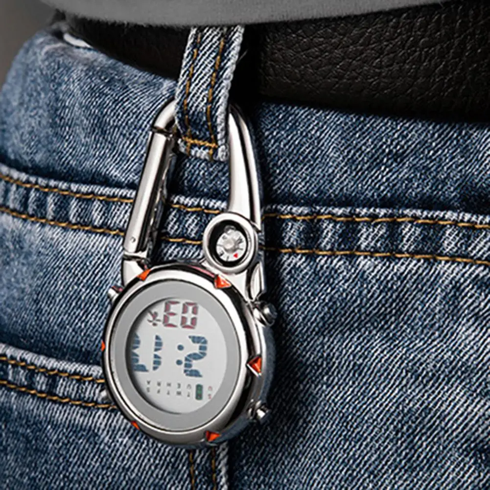 Luminous-Digital-Quartz-Watch-Clip-Mini-Carabiner-Watch-Nurses-Doctors ...