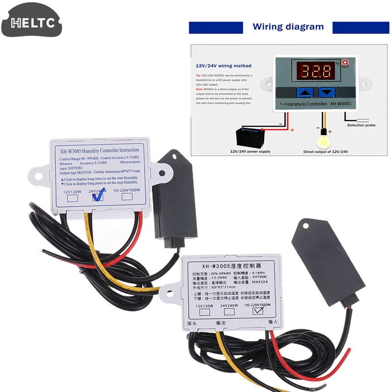 DC XH-W3005 Digital Humidity Controller 12V 24V 220V Humidistat ...