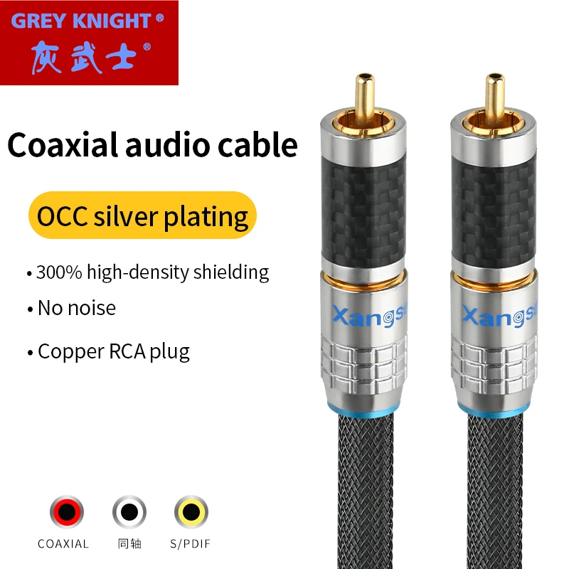 Grey-Knight-High-Fidelity-OCC-Silver-Plated-Coaxial-SPDIF-Subwoofer-RCA ...