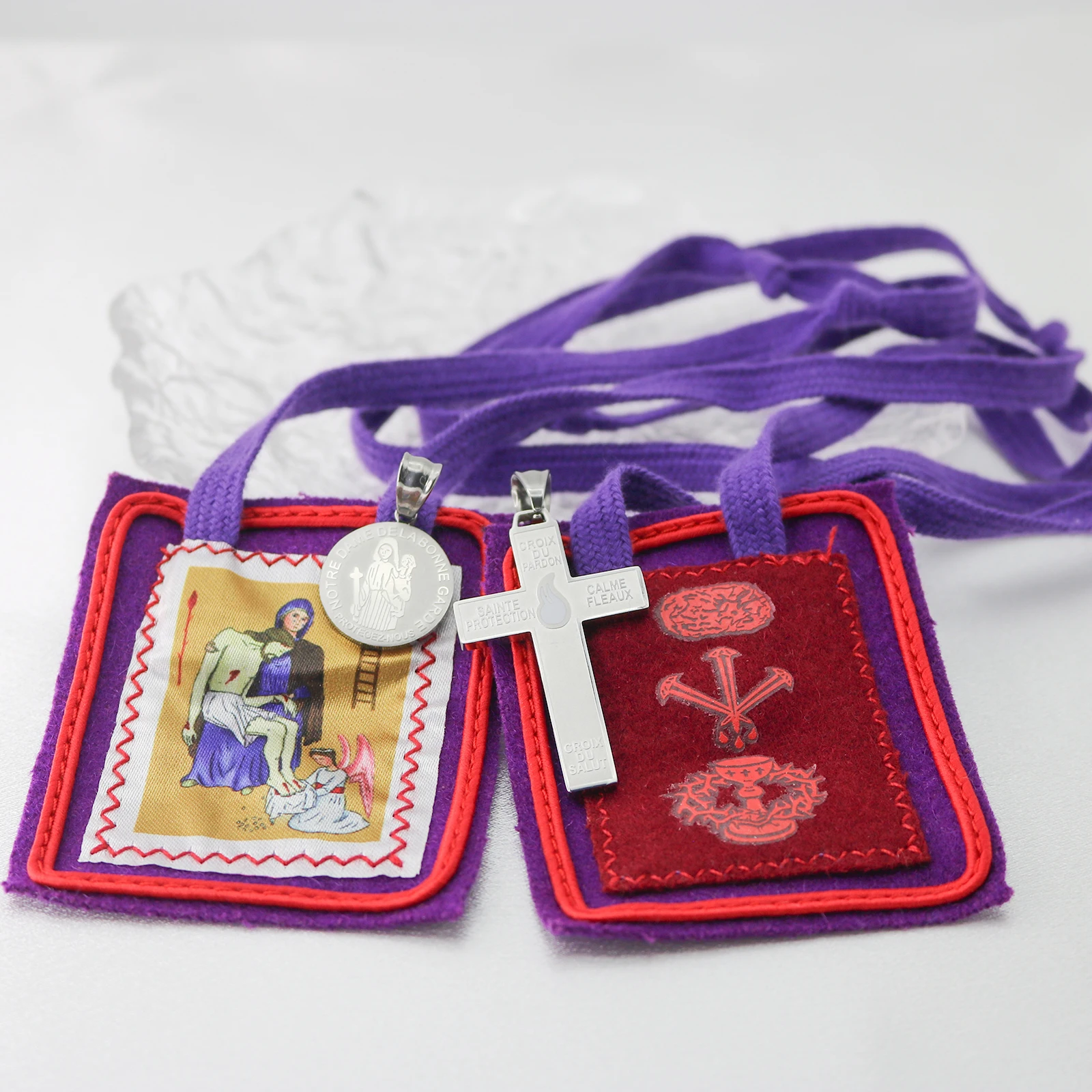 Catholic Marie Julie Jahenny Purple Scapular of Benediction and ...