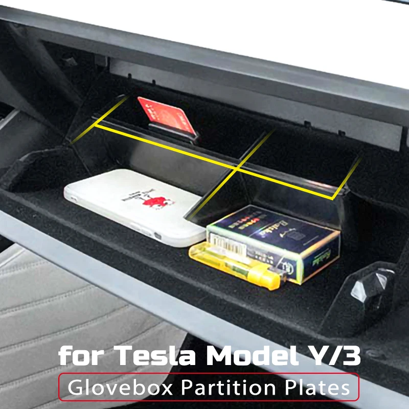 Glove Box Organizer Partition Plates Divider for Tesla Model Y Model 3 ...