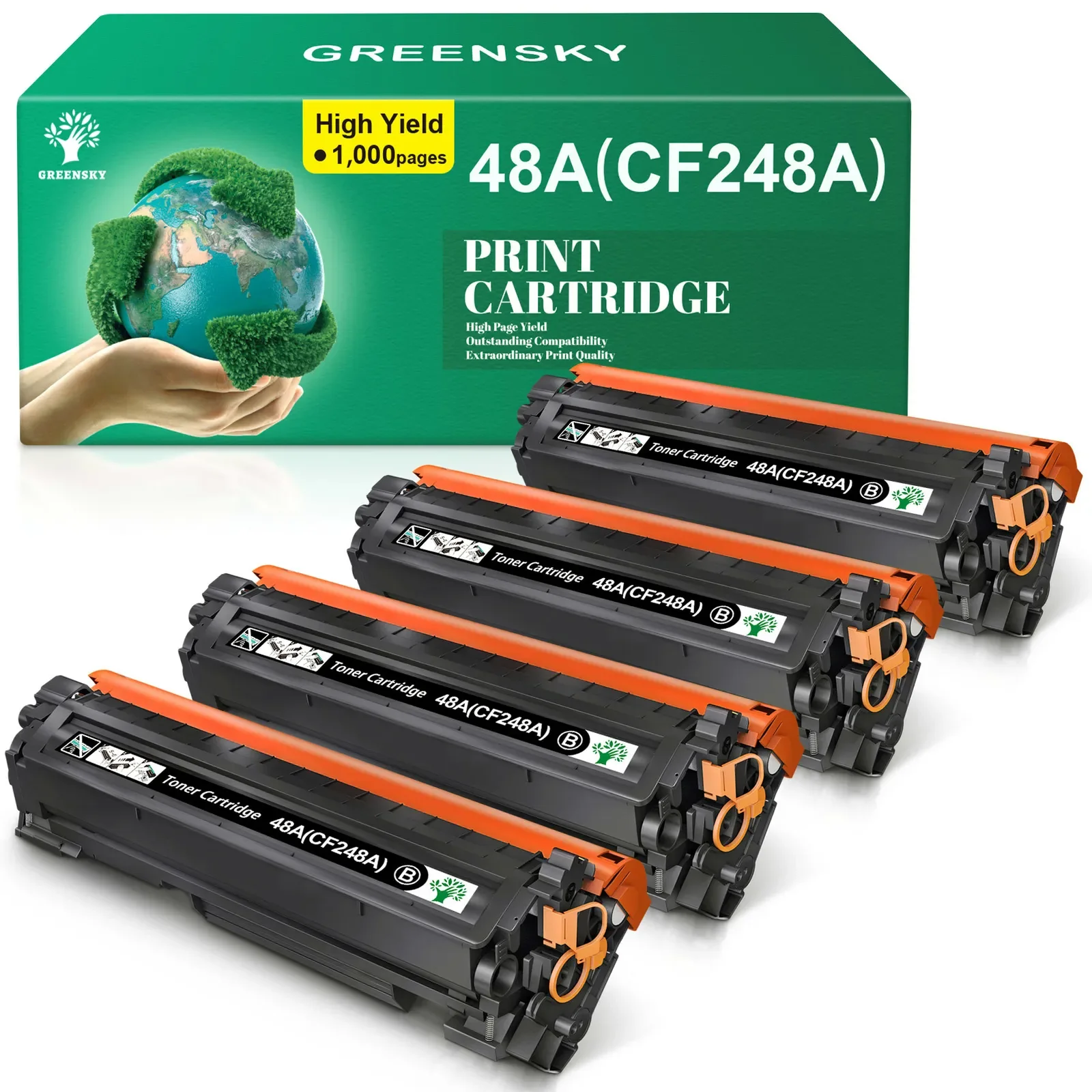 4PK CF248A 48A Toner Cartridge for HP LaserJet Pro M15W M16 M28w M28a ...