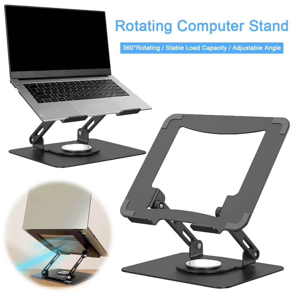 Laptop-Stand-for-Desk-Computer-Stand-360-Degree-Rotating-Metal-Laptop ...