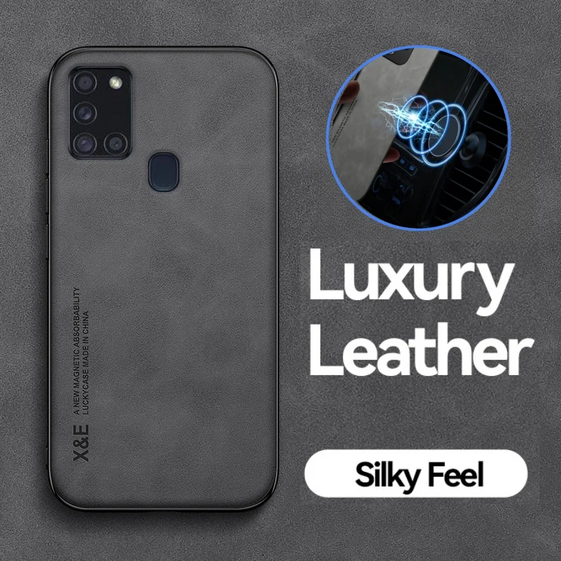 Funda For Samsung Galaxy A21S Case Car Magnetic Holder Leather Phone ...