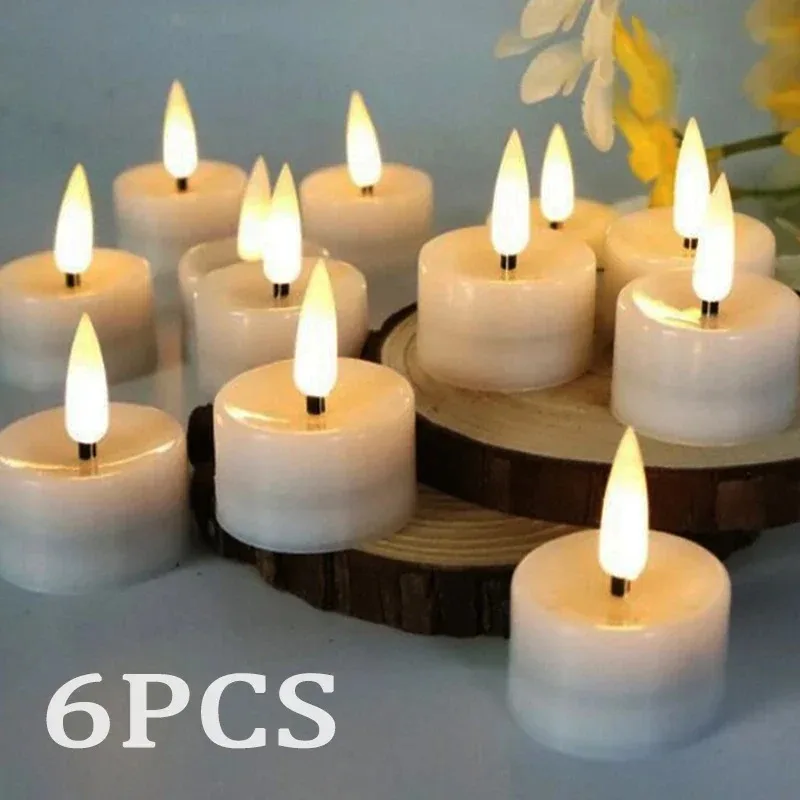 4-6PCS-LED-Candle-Light-simulazione-senza-fiamma-Tea-Lights-candele-per ...