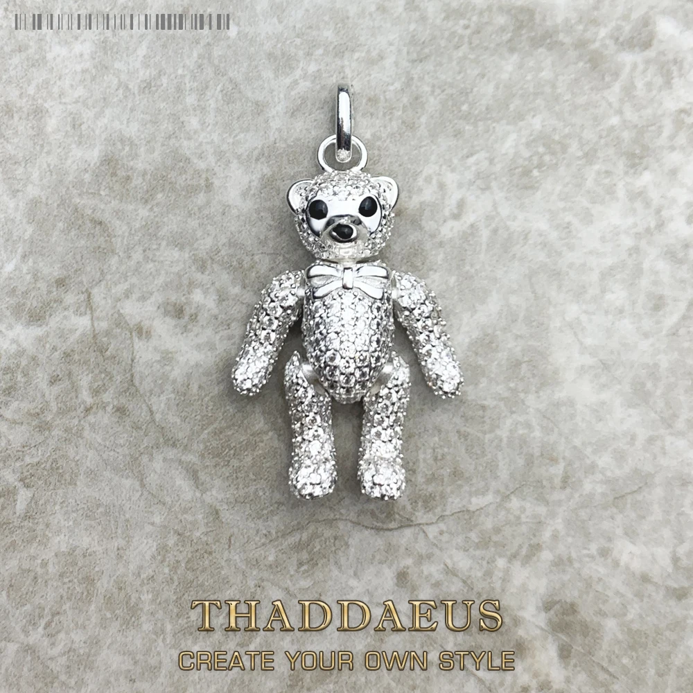 925 Sterling Silver Teddy Bear | 925 Silver Pendant Teddy Bear ...