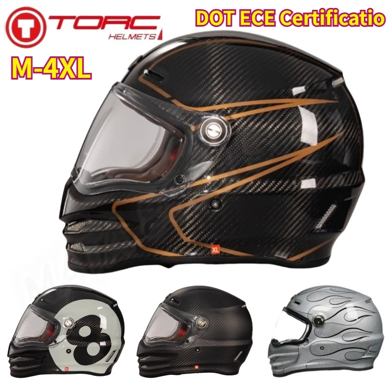 TORC DOT ECE Certificatio Motorcycle Carbon Fiber Helmet Extra Large ...
